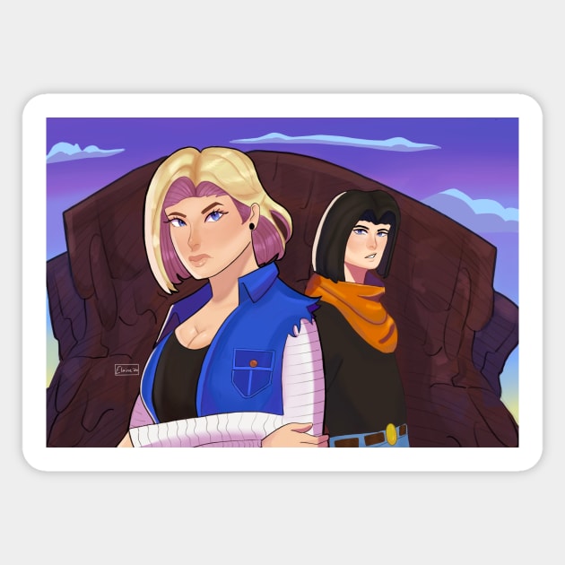 Android 17 and Android 18 - Dragonballz - Sticker | TeePublic