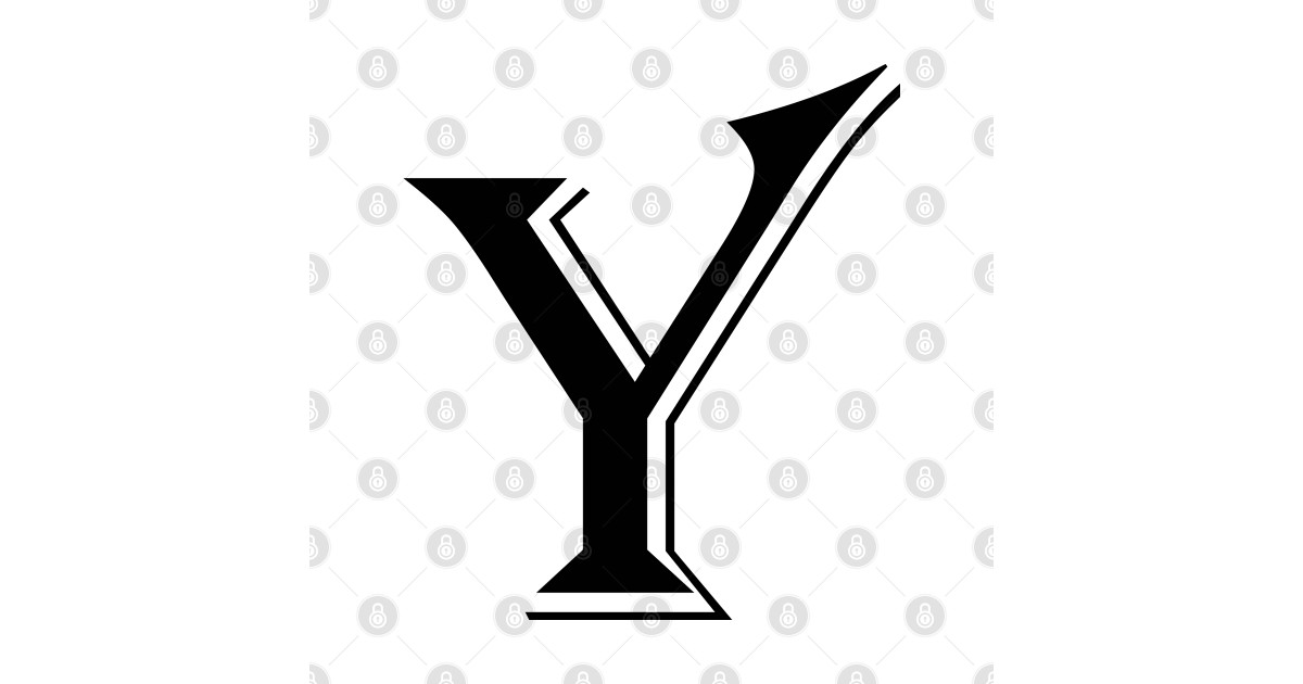 Black letter Y in vintage style - Letter Y - T-Shirt | TeePublic