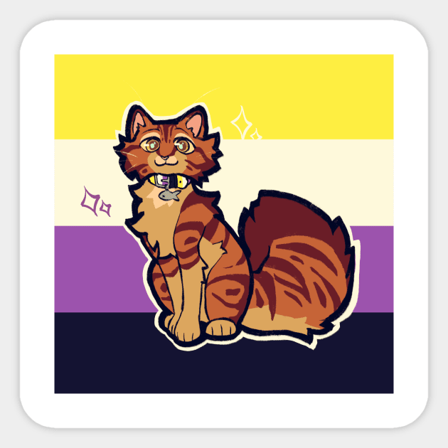 Pride Cat (Non-Binary) - Pride Month - Sticker | TeePublic