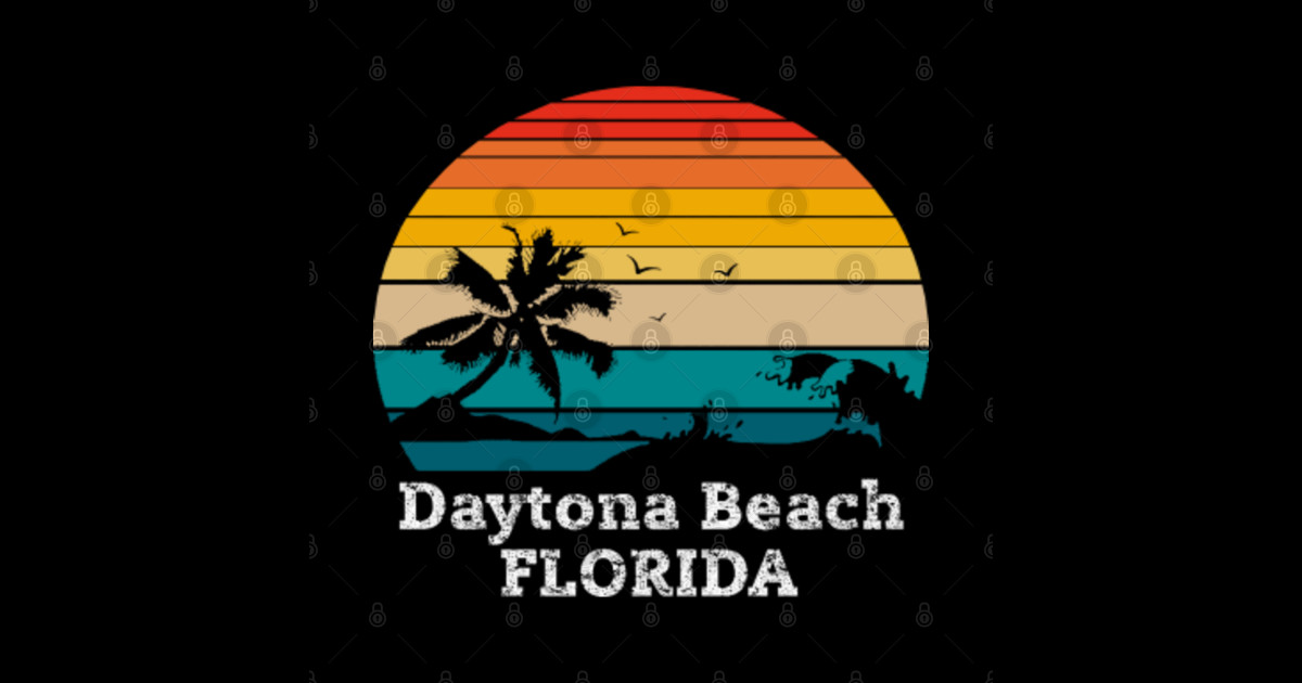 Daytona Beach Sunset Grid - Daytona Beach - Sticker | TeePublic