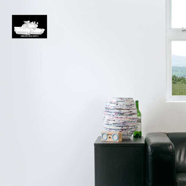 Abrams M1A2 SEPV3 Tank Cutout Silhouette Gift - Abrams M1a2 Sepv3 Tank ...