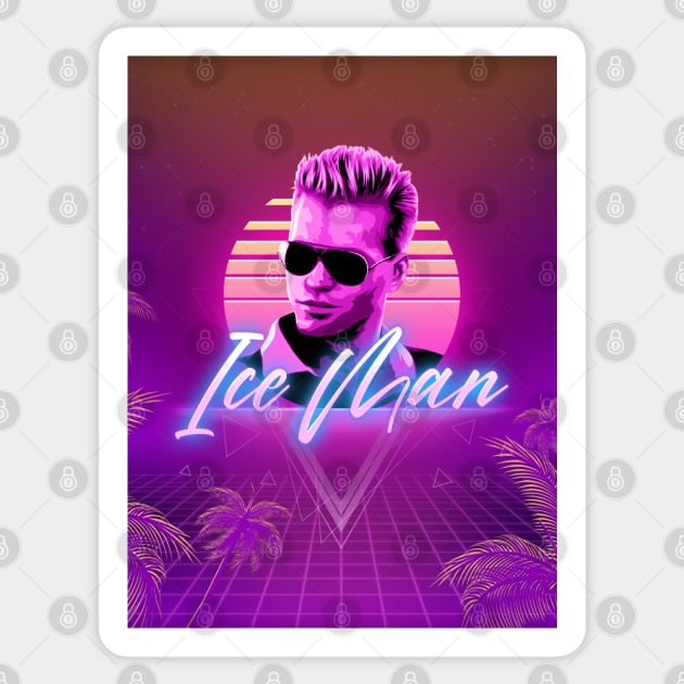 Iceman 80's Retrowave - Top Gun - Sticker | TeePublic