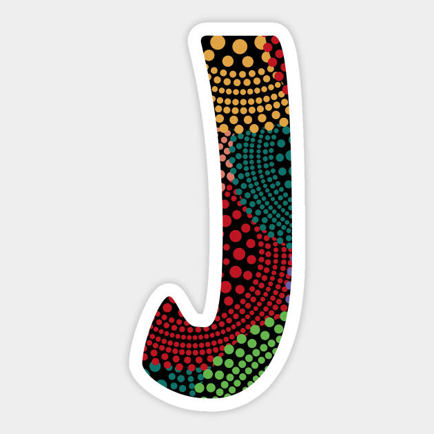 J Aboriginal Letter - Aboriginal Art - Sticker | TeePublic