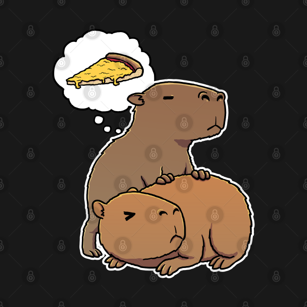 Capybara hungry for Cheese Pizza - Capybaras - T-Shirt | TeePublic