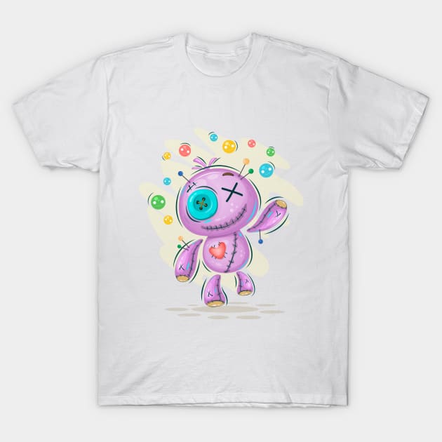 Cartoon voodoo doll - Voodoo Doll Funny Halloween - T-Shirt | TeePublic