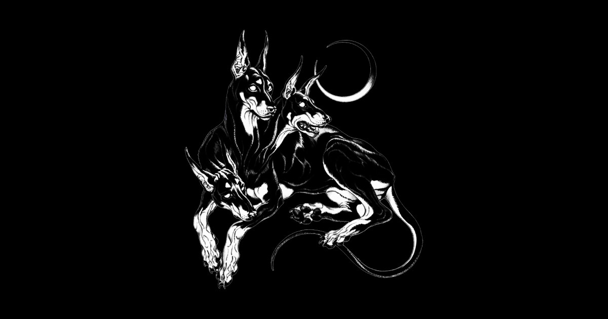 Black and White Deadly Cerberus Doberman Dog - Black And White Deadly ... Black and White Deadly Cerberus Doberman Dog - Black And White Deadly ...