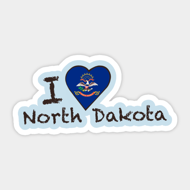 I Love North Dakota - North Dakota State - Sticker | TeePublic