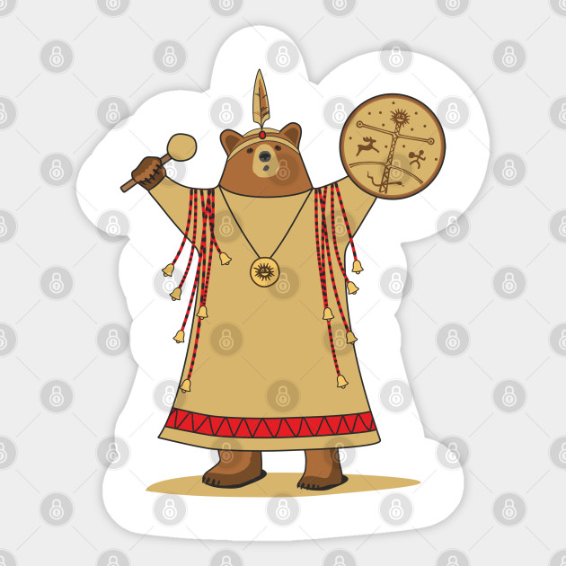 Bear Shaman - Animals - Sticker | TeePublic