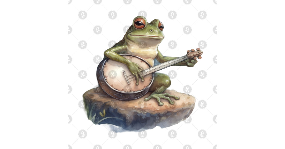 Jamming Mr. Toad - Frog With Banjo - T-Shirt | TeePublic