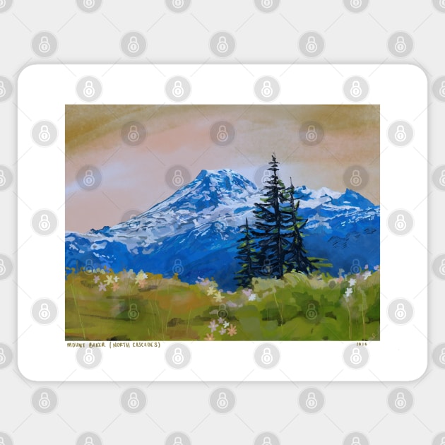 Mount Baker (Cascade Mountain Range) - Mount Baker - Sticker | TeePublic