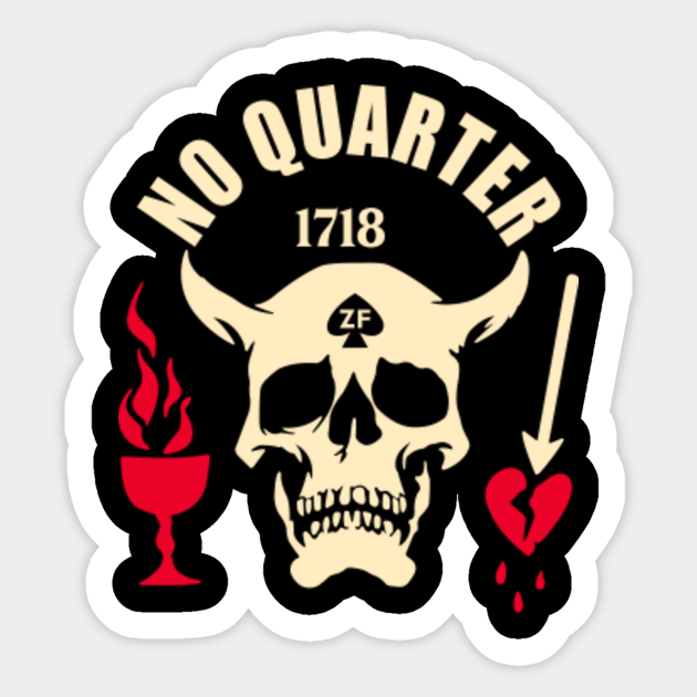 Black Beard No Quarter 1718 - Black Beard No Quarter 1718 - Sticker ...