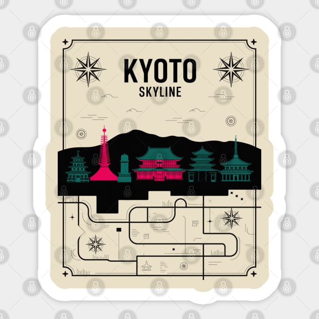 Vintage Japan City – Kyoto - Japan City - Sticker | TeePublic