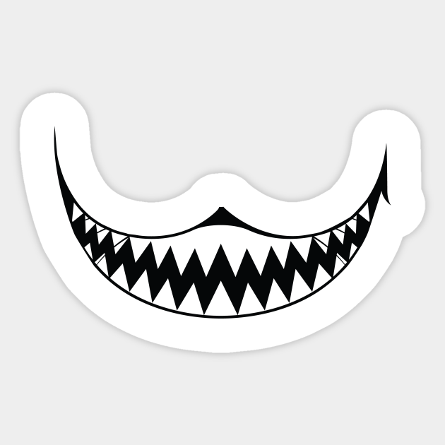 scary teeth face mask - Scary Teeth Face Mask - Sticker | TeePublic