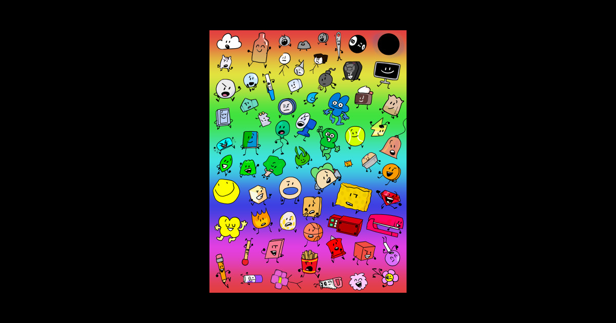 BFDI All Characters (Rainbow) - Bfb - Sticker | TeePublic BFDI All Characters (Rainbow) - Bfb - Sticker | TeePublic