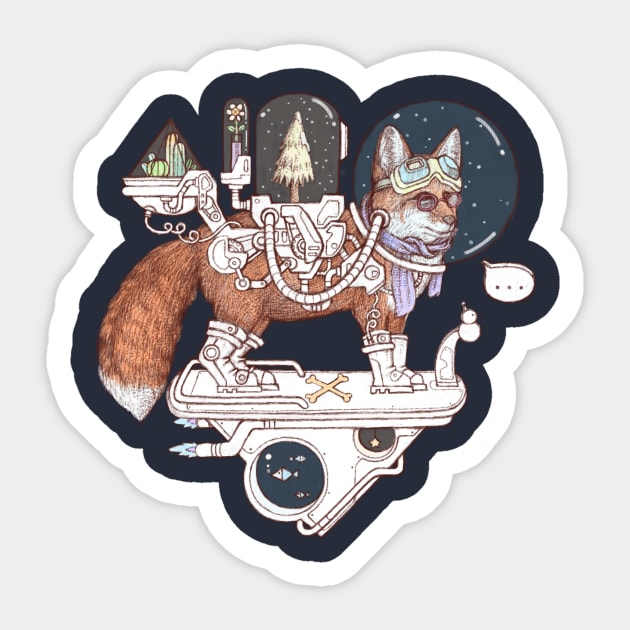 Fox space suits - Animal - Sticker | TeePublic