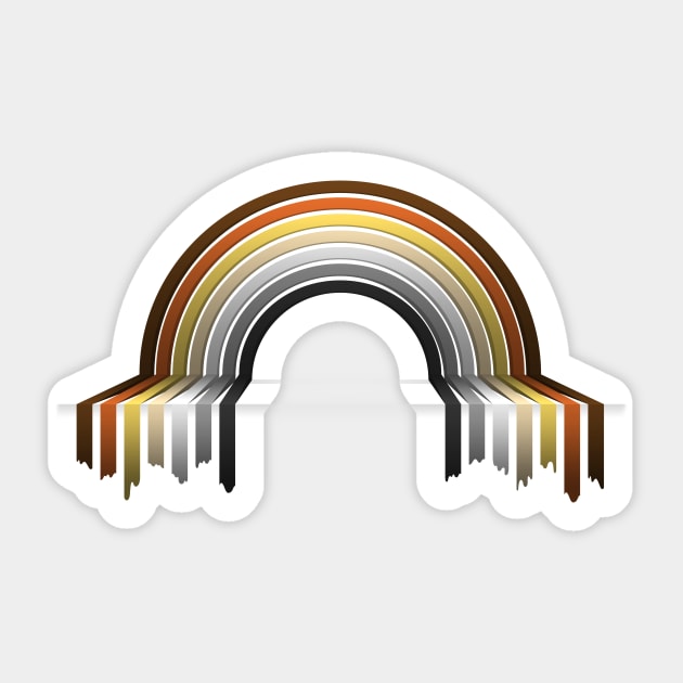 Gay Bear Pride Flag 3D Drip Rainbow Design - Gay Bear - Sticker | TeePublic