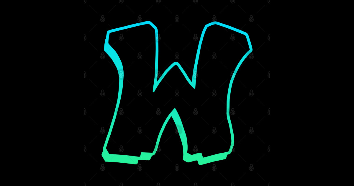 Letter W - Outline - Letter - Sticker | TeePublic
