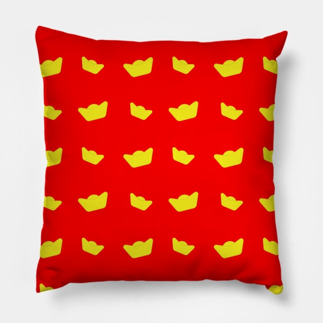 Golden Ingot Yuen Bo Nugget Pattern - Money - Pillow | TeePublic