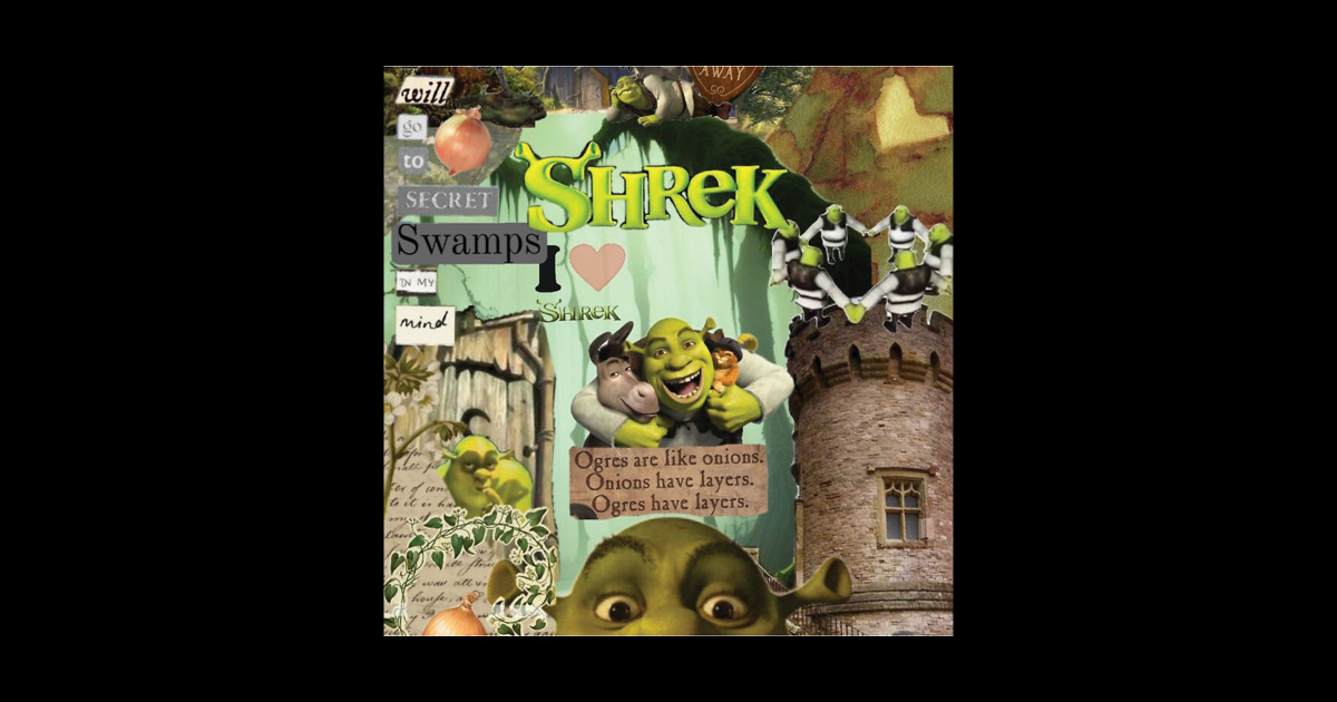 Ogres Are Like Onions Collage Shrek Swamped Vintage Cartoon - Vintage ...