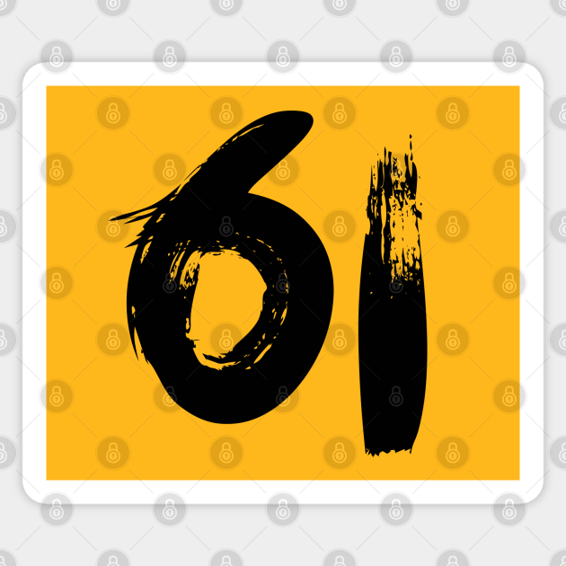 Number 61 - 61 - Sticker | TeePublic