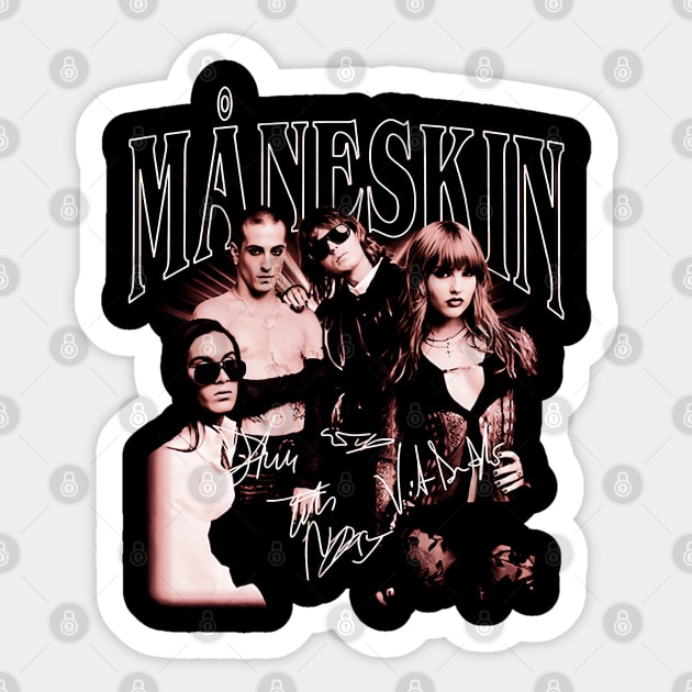 Maneskin Retro Style - Maneskin - Sticker | TeePublic