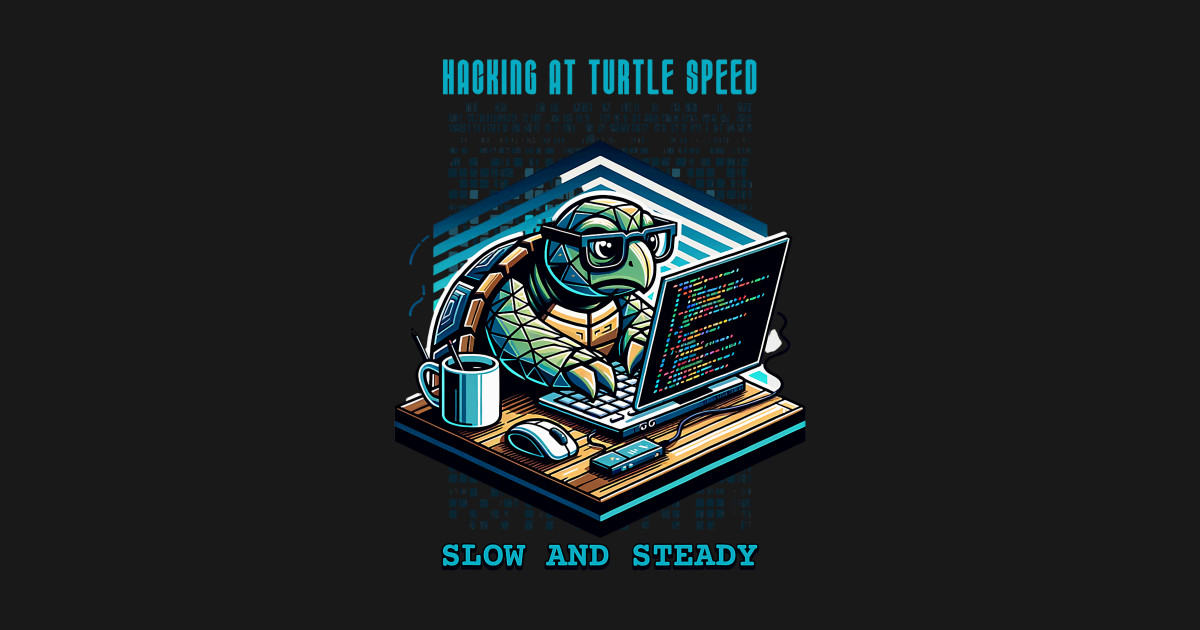 Turtle Pet Hacking at Turtle Speed Funny Coding Turtle Slow and Steady ...