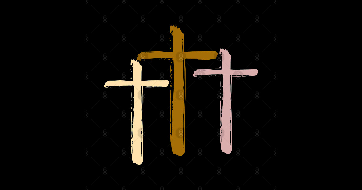 3 crosses Christian design - Christian Designs - Sticker | TeePublic