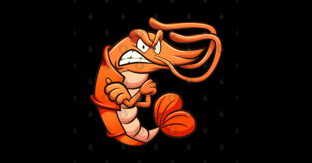 Angry shrimp - Shrimp - Sticker | TeePublic