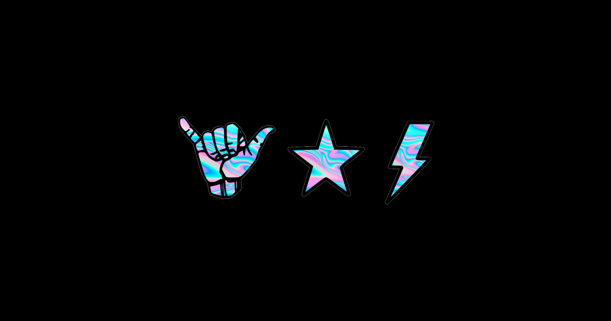 holographic shaka, star and lightning sticker pack - Aesthetic ...
