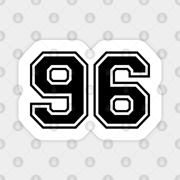 Number 96 Ninety Six 96th Birthday Age Anniversary Numeral Black ...