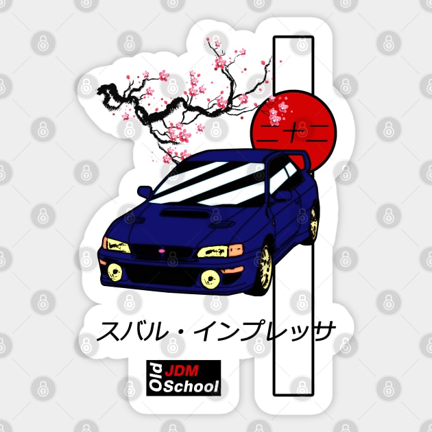 JDM 22b Blue Red Sun Edition - Subaru Impreza Wrx Sti - Sticker | TeePublic