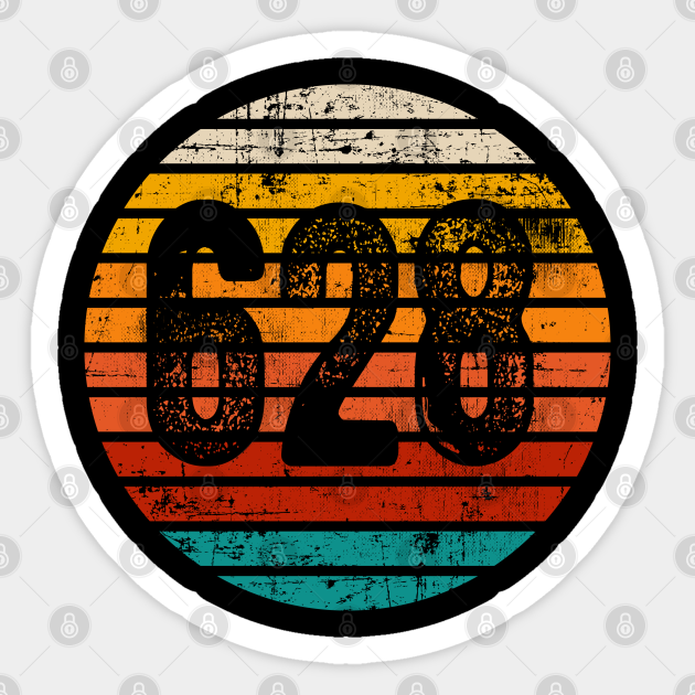 Distressed Vintage Sunset 628 Area Code - 628 Area Code - Sticker ...