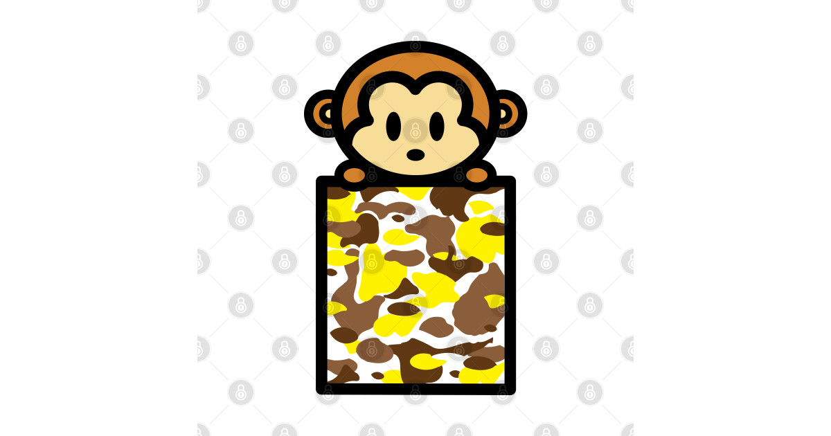 Monkey Pocket Camo Bambu Brand Anime Cartoon - Monkey - T-Shirt | TeePublic