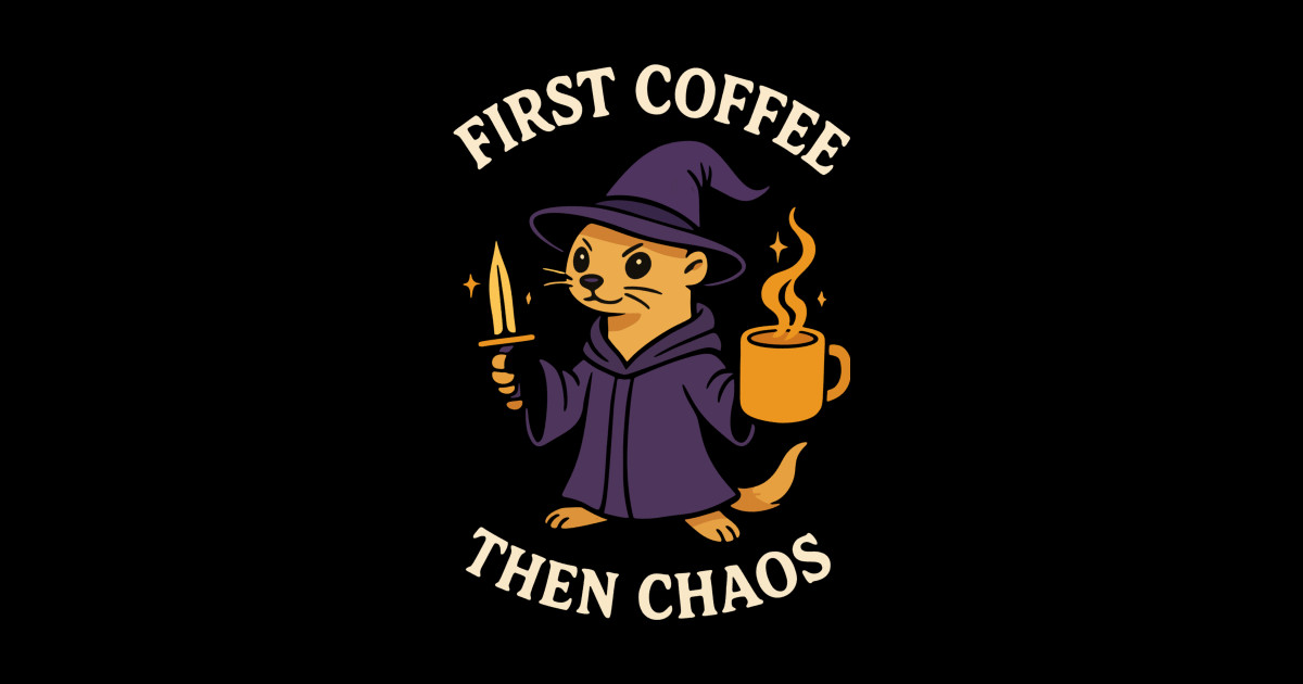 Otter Wizard Coffee – magical chaos cute - Otter - Sticker | TeePublic