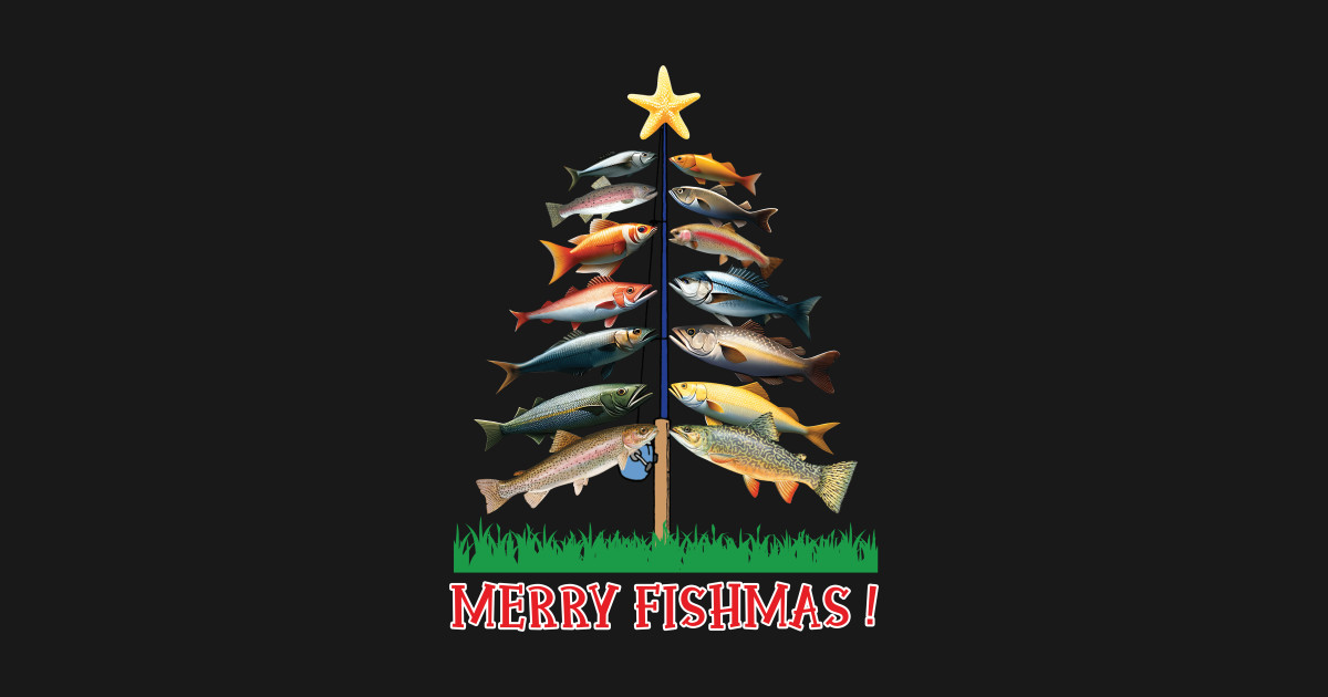 Merry Fishmas Tree Love Fishing Shirt - Fishingtshirt - T-Shirt | TeePublic
