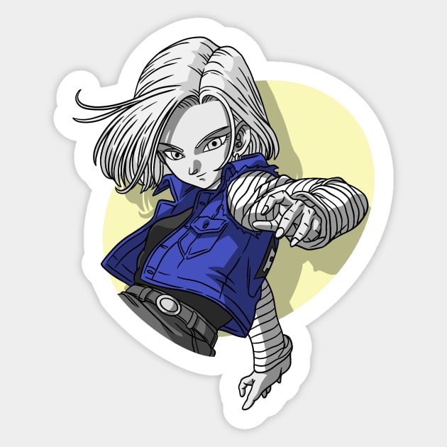 Android 18 - Dragon Ball - Anime - Sticker | TeePublic