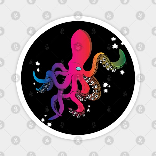 The Rainbow Octopus - Octopus - Magnet | TeePublic