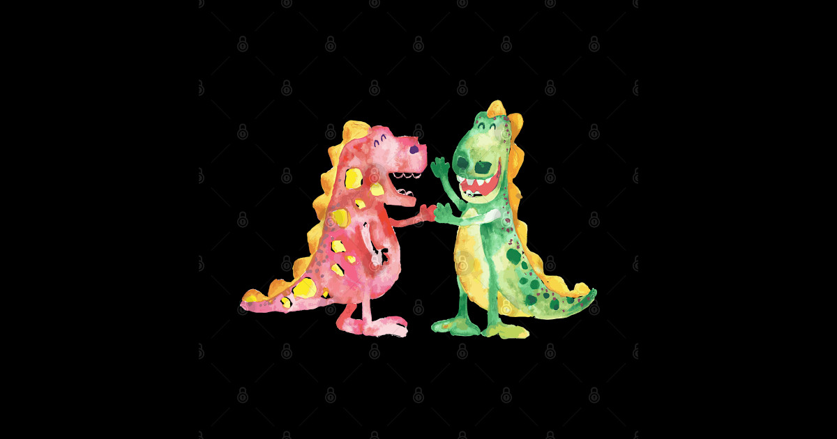 Dinosaurs Friendship Watercolor - Dinosaurs Friendship Watercolor ...