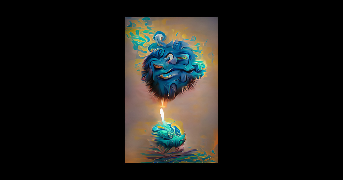 Blue Hairy Inflated Bioluminescent Nug Bud Weed - Nugs - Sticker ...