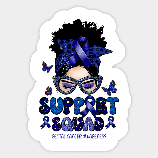 Rectal Cancer Awareness - Support Squad messy bun ribbon - Rectal ...