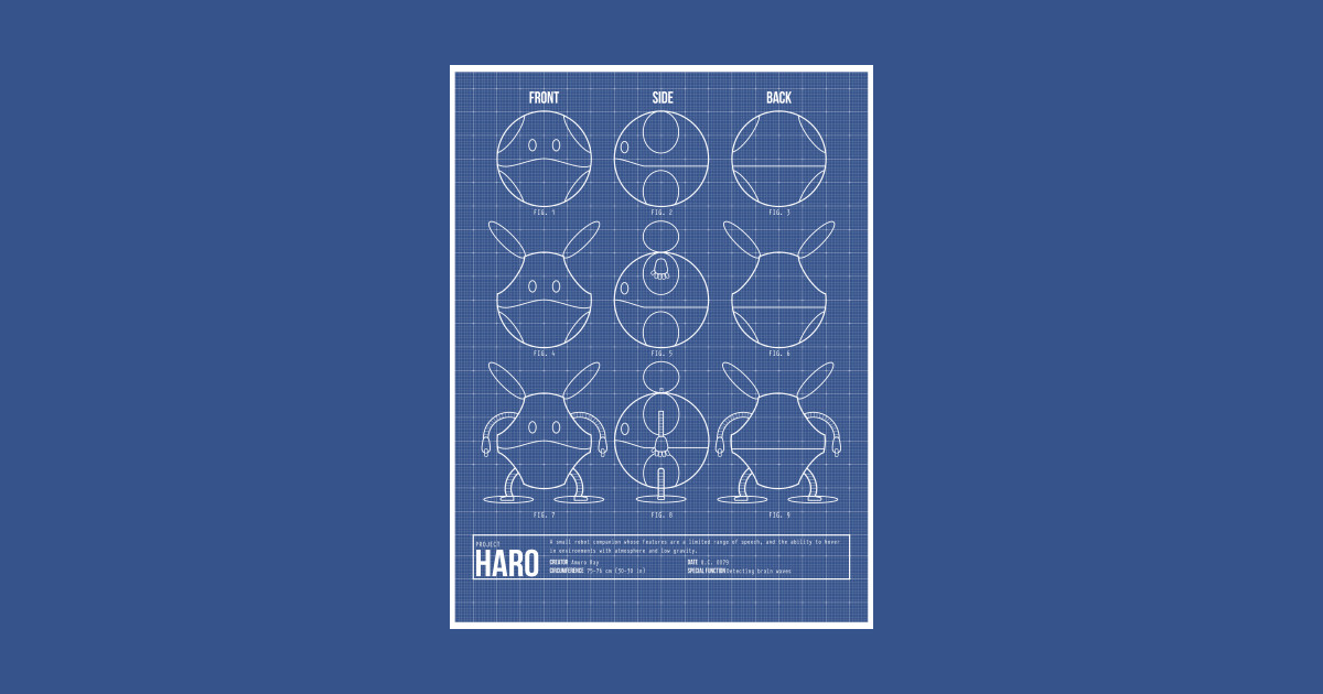 Haro Blueprint - Gundam - T-Shirt | TeePublic