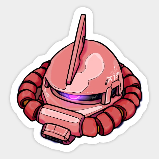 Zaku II Head - Classic Mecha Anime Design - Zaku Head - Sticker | TeePublic