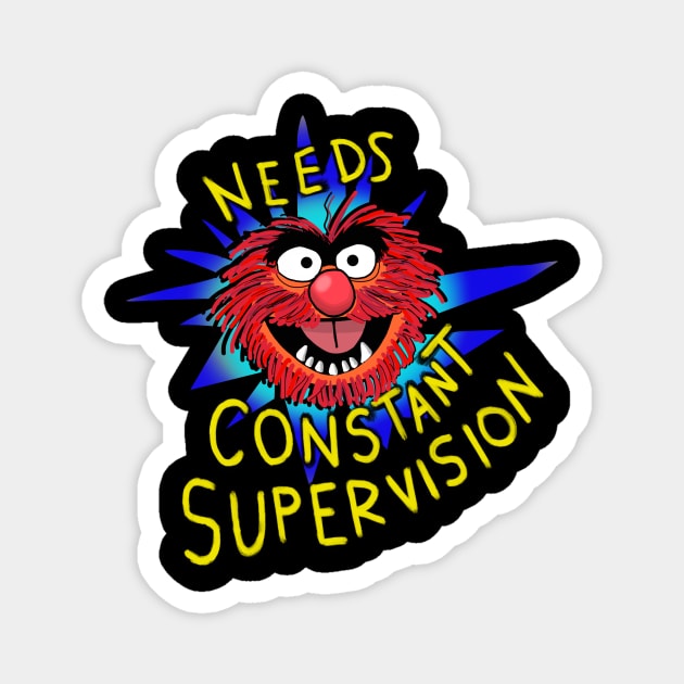 Animal needs constant supervision!! - Animal Muppets Drummer - Magnet ...