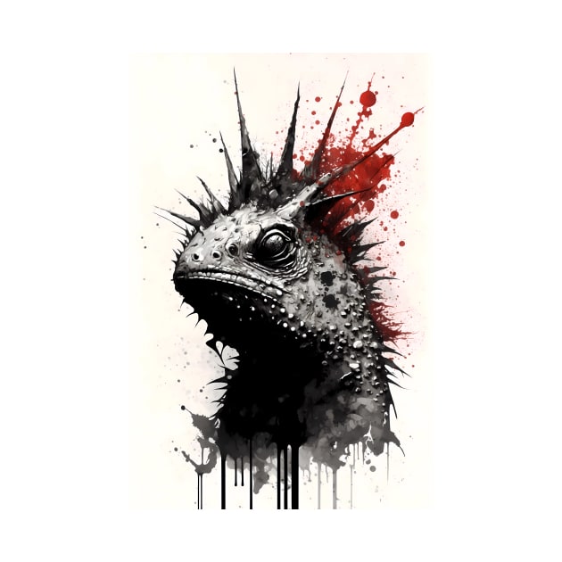 Ink Painting of Horned Lizard - Horned Toad - T-Shirt | TeePublic