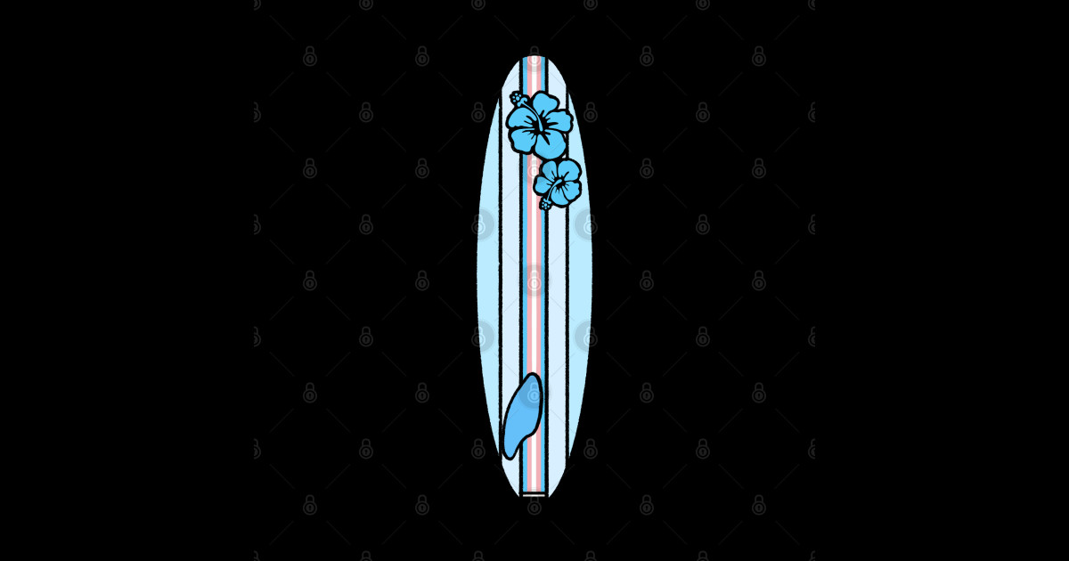 Transgender Flag Surfboard - Blue - Surf - Sticker | TeePublic