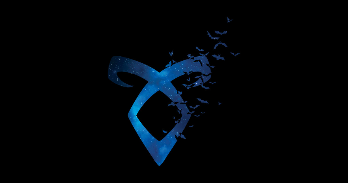 Shadowhunters rune - Angelic power rune with bats (blue galaxy) - gift ...