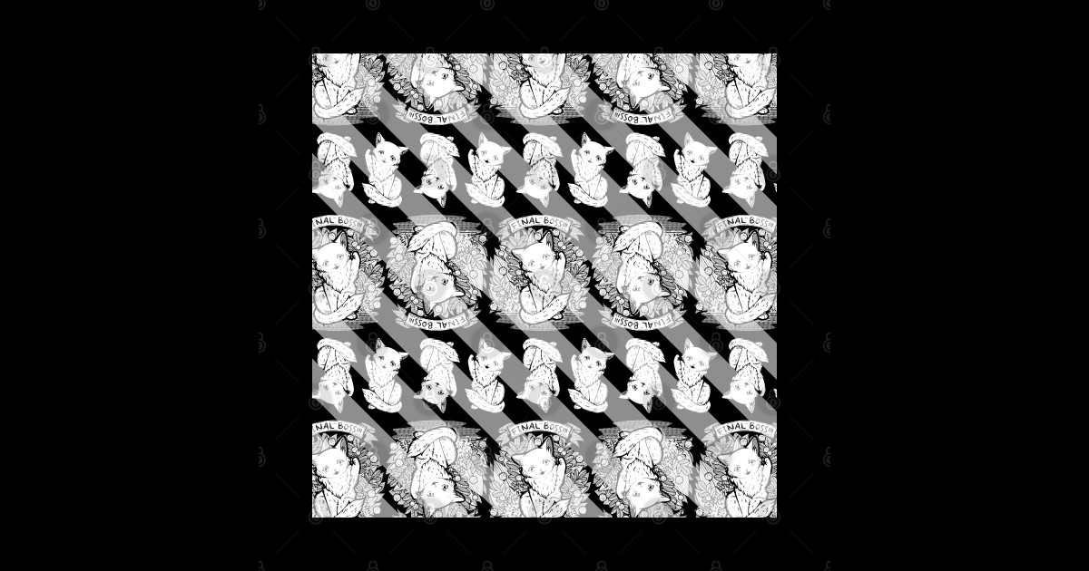 Kitty Final Boss Pattern - Cat - Posters and Art Prints | TeePublic