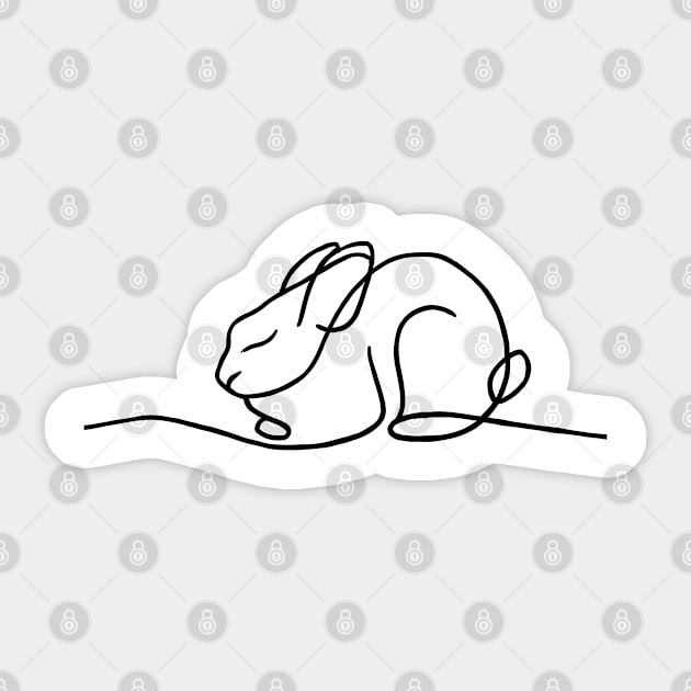 Bunny Line Drawing - Bunny - Sticker | TeePublic