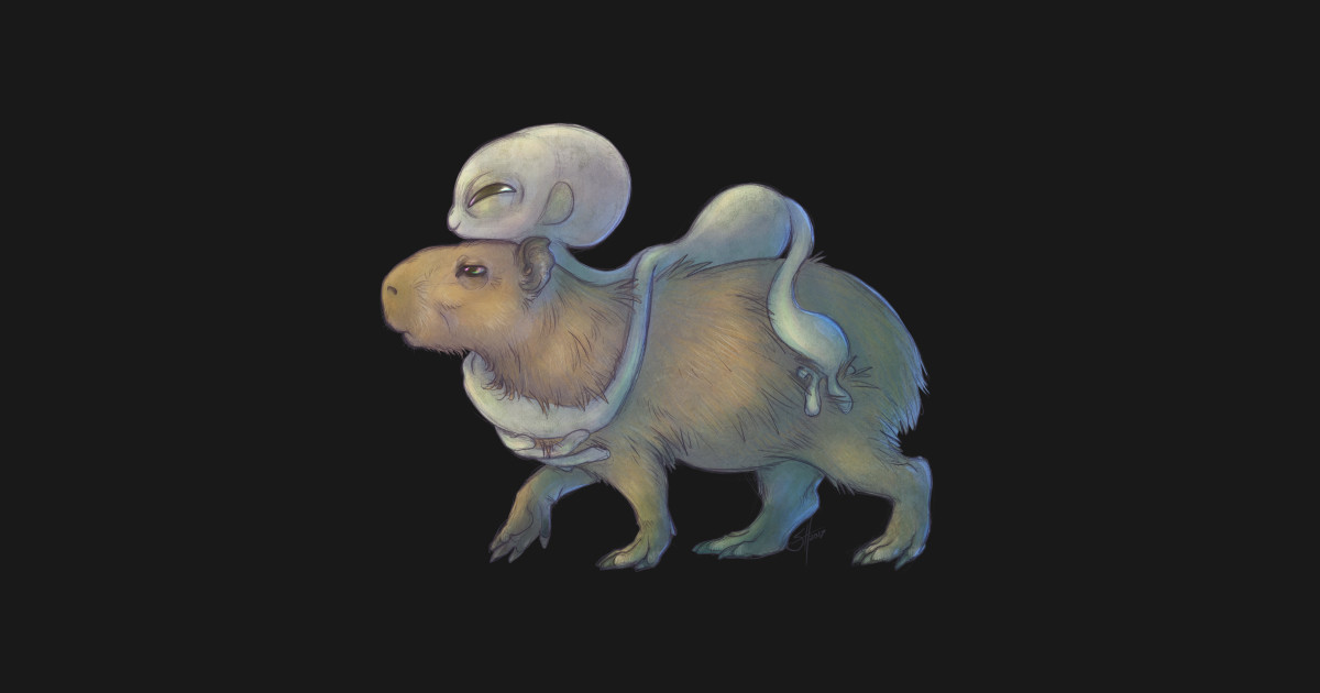 Grey and Capybara - Alien - T-Shirt | TeePublic