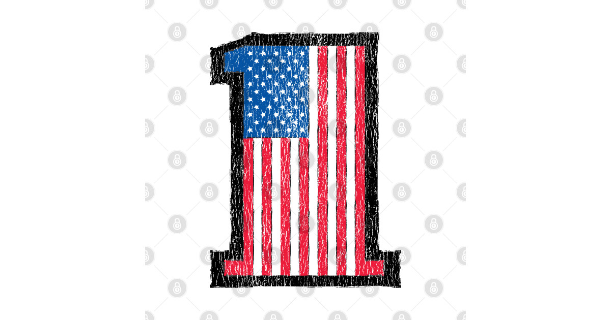 USA number 1 flag - Fourth Of July - T-Shirt | TeePublic